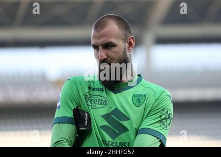 Turin, Italy. 23rd Jan, 2022. Antonio Sanabria (Torino FC) celebrates ...