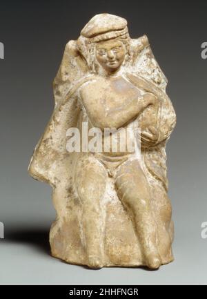 Terracotta statue of Eros holding a swan, 3rd century B.C Stock Photo ...