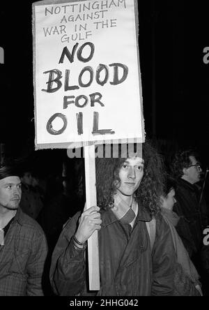 Anti Gulf War protest, Nottingham UK 1991 Stock Photo - Alamy