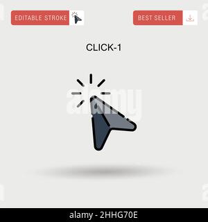 Modern mobile phone with one button flat color icons in square frames ...