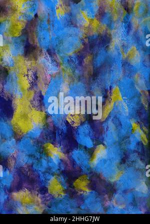 Artistic hand painted smears light blue, blue and purple watercolor ...