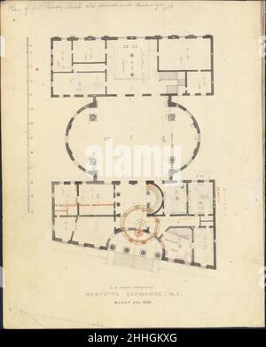 First Merchants' Exchange, New York (elevation of main facade) 1954 by ...