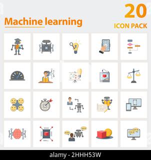 Machine Learning icon. Monochrome simple Artificial Intelligence icon ...