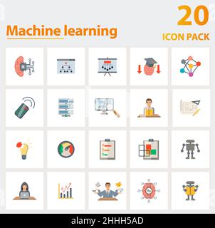 Machine Learning icon. Monochrome simple Artificial Intelligence icon ...