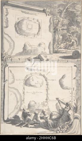 Two Maps of Ancient Rome with a River God and Romulus and Remus 1958 by ...