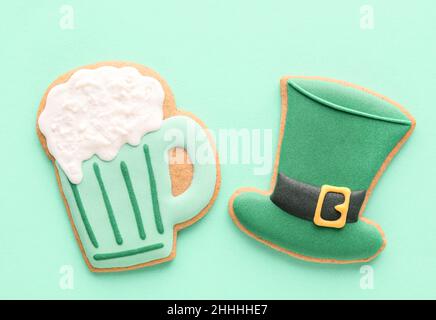 Tasty decorative gingerbread cookies for St. Patrick's Day celebration ...