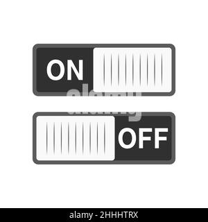 On and off buttons in flat style. Toggle switch vector illustration on ...