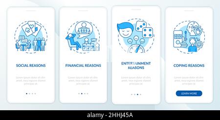 Reasons to gamble onboarding mobile app screen Stock Vector Image & Art ...