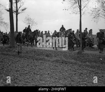 WW1 German troops marching through Belgium in the early stages of the ...