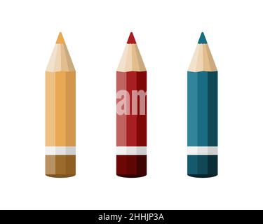 Three pencils on white background Stock Vector Image & Art - Alamy