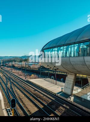 Modern building of the Belval university's train station Stock Photo ...