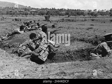 Abyssinian War September 1935Soldiers of Abyssinian army seen parade ...