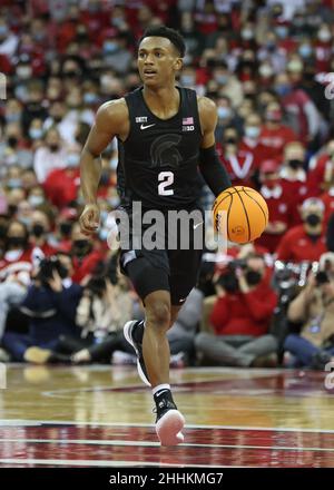 Michigan State guard Tyson Walker attempts a layup during the second ...