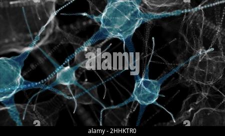 Neuronal network of neuron cells. 3D illustration Stock Photo - Alamy