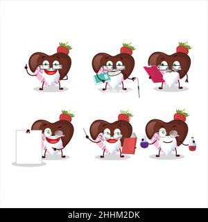 Professor chocolate love academic cartoon character working on ...