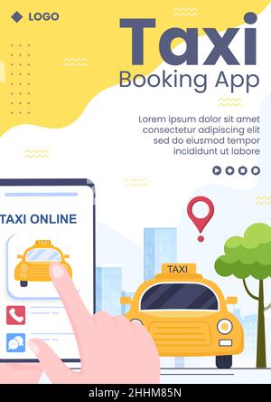 Taxi service flyer layout template. Taxi car service cab poster design ...