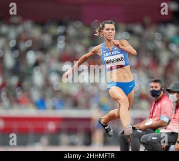 Hanna Minenko competing in the Triple Jump at the 2020 Tokyo Olympics Stock Photo - Alamy