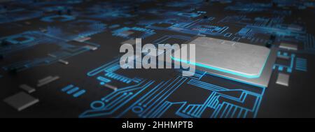 Circuit board system chip with core processor. Spherical computer ...