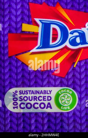 100% sustainably sourced cocoa - Cocoa Life symbol CocoaLife on packet ...