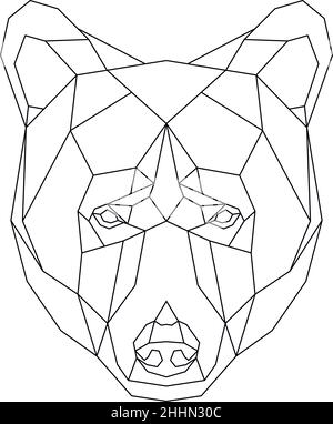 simple polygon grizzly bear head illustration Stock Vector Image & Art ...