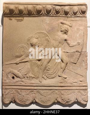 Roman Clay Plaque from c1st Showing the Battle Between Theseus, King of ...