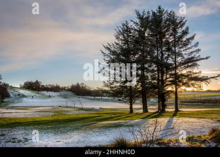 Snow covered Lenzie Golf course Stock Photo - Alamy