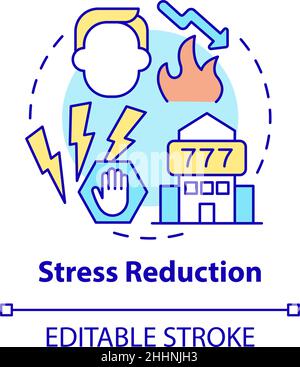 Stress reduction icon outline vector. Mind calm. Soul spa color flat ...