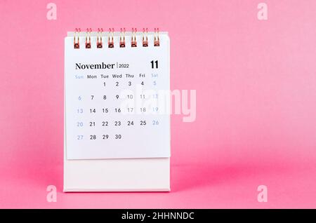 The November 2022 desk calendar on white background Stock Photo - Alamy