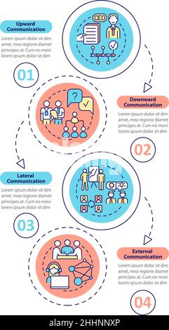 Professional communication types circle infographic template Stock ...