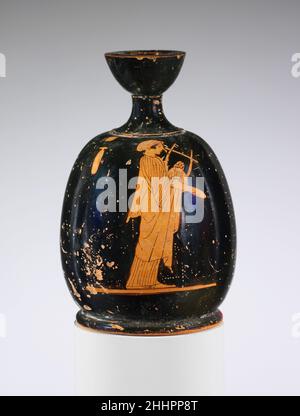 Terracotta alabastron (oil flask) ca. 620–590 B.C. Attributed to the ...
