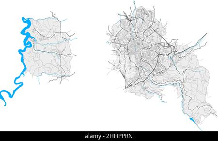 Saint Etienne France City Map in Retro Style in Golden Color. Outline ...