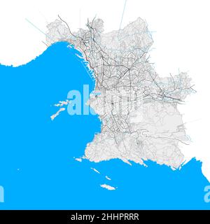 Map of Marseille, France. Detailed city vector map, metropolitan area ...
