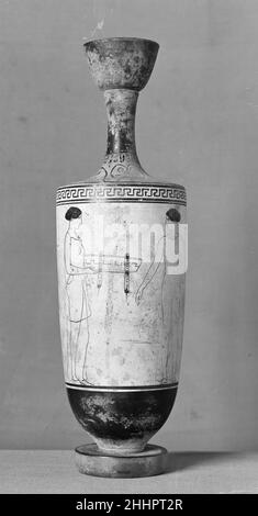 White-ground lekythos with a scene at a tomb. Greek, around 400 BC Made ...