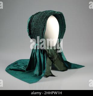 This bonnet is an example of 19th-century headwear, representing the ...