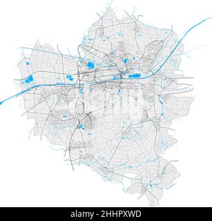 Map of Wolfsburg, Germany. Detailed city vector map, metropolitan area ...