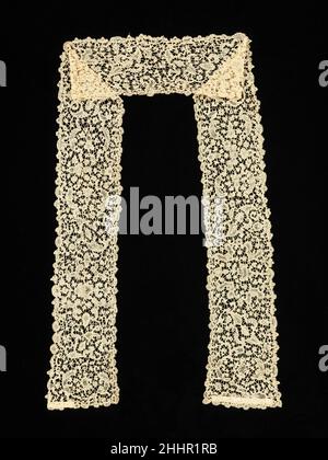 This lappet is a 17th-century decorative textile used in headgear or ...