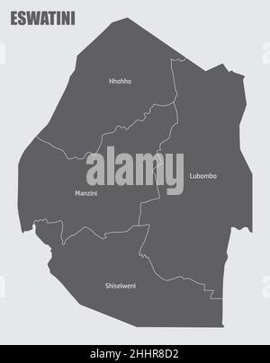 Mbabane Eswatini. Detailed Country Map with Location Pin on Capital ...
