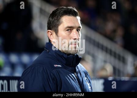 Hartlepool United manager Graeme Lee during the EFL Trophy Quarter ...