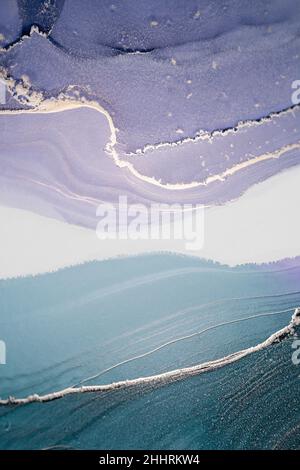 Watercolor purple and gold abstract stains background. Dark gradient ...