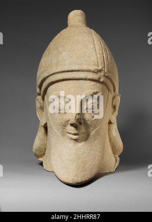 Male head in limestone part of the Legion of Honor museum collection ...