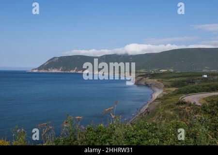 Scenic view of coastline, Meat Cove, Cabot Trail, Cape Breton Island ...