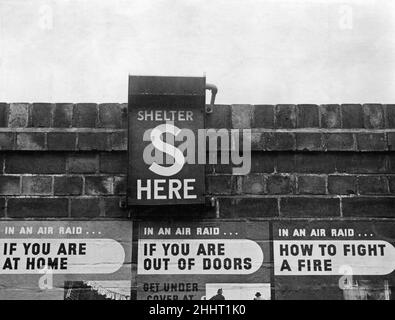 WW2 Public Shelter Sign Stock Photo - Alamy