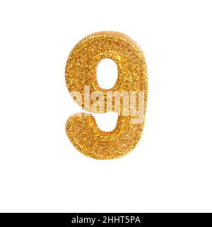 photo of golden decorative number isolated on the white Stock Photo - Alamy