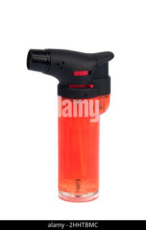 orange gas lighter isolated on the white Stock Photo - Alamy