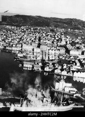 The war in Norway after the Germans assault on April 9, 1940. King and ...