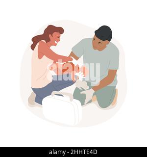 CPR course isolated cartoon vector illustration. First aid course for ...