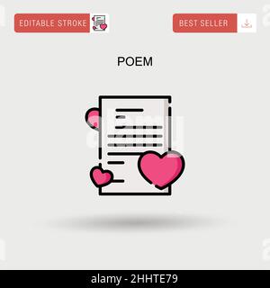 Romantic Novel Simple vector icon. Illustration symbol design template ...