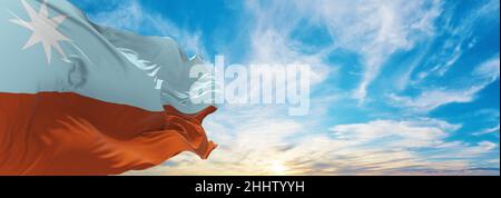 flag of Murrawarri Republic , Australia at cloudy sky background on ...