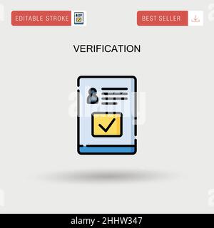 Secure Verification icon simple flat vector symbol outline collection set logo Stock Vector ...