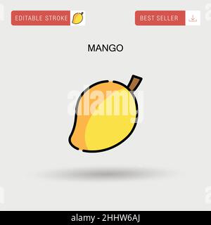 mango ripe cut leaf red color icon vector illustration Stock Vector ...